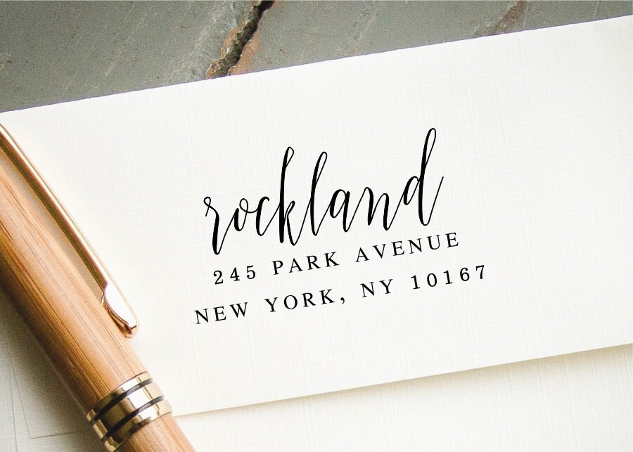 Self Inking Calligraphy Address Stamp: Custom Personalized Return ...