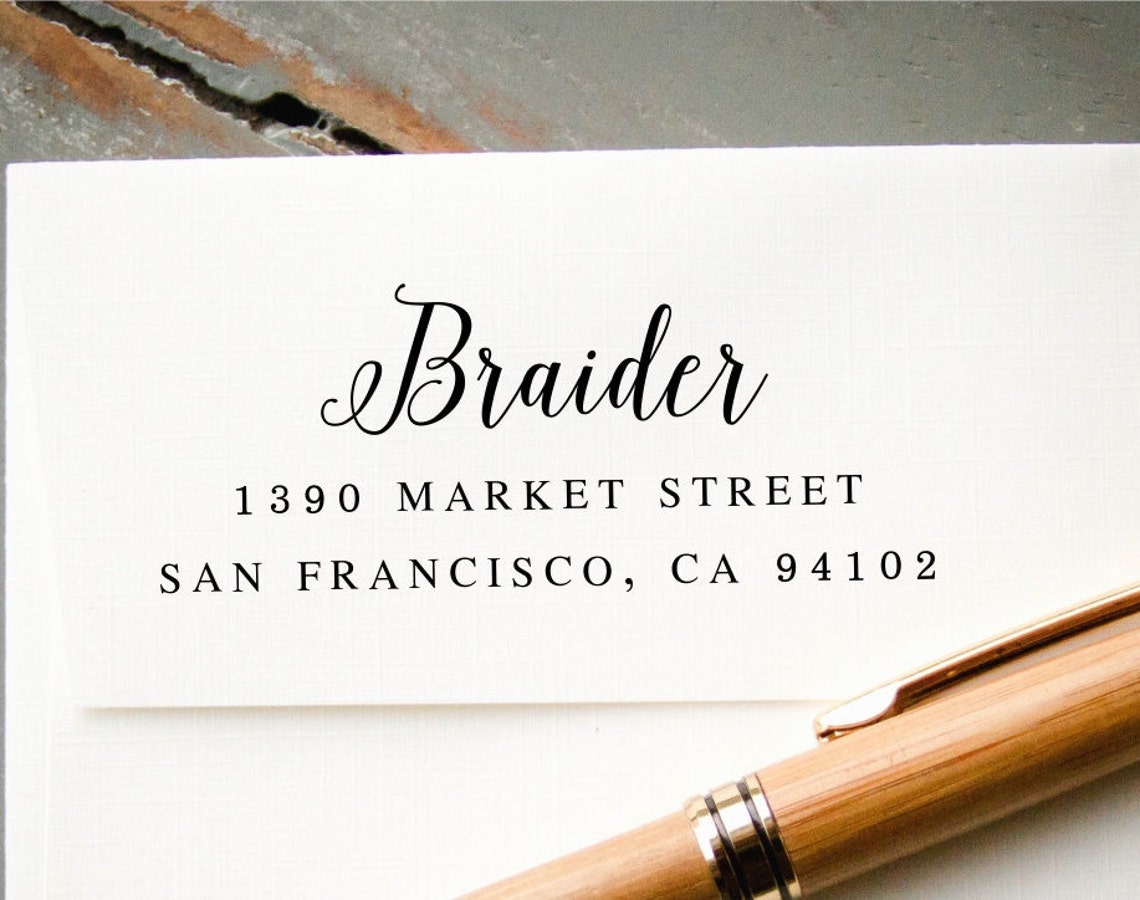 Handwritten Look Self Inking Address Stamp Custom Return - Etsy