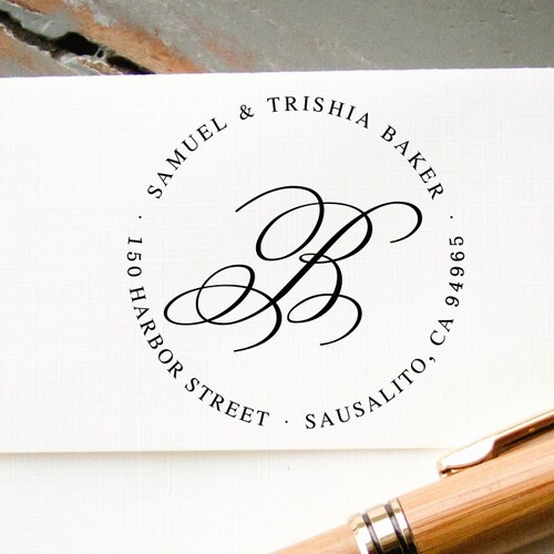 Address Stamp Script Custom Self Inking Return Address Stamp - Etsy