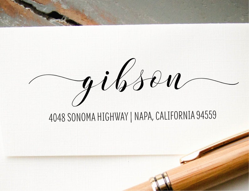 Calligraphy Address Stamp Self-inking Return Address Stamp | Etsy