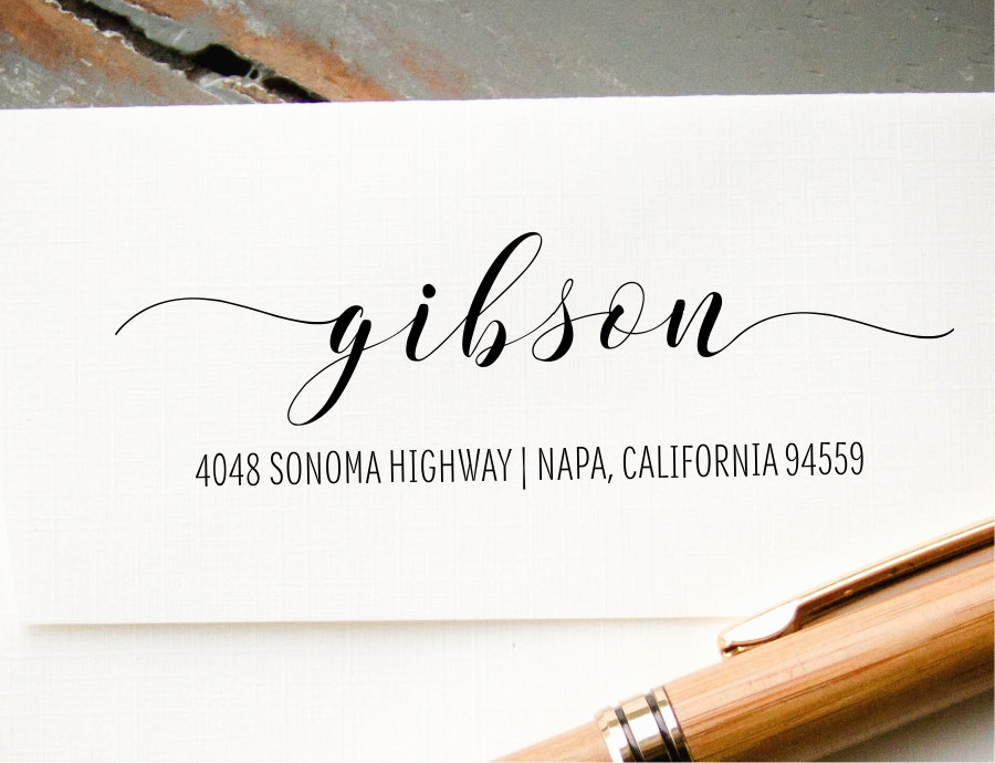 Calligraphy Address Stamp Self-Inking Return Address Stamp | Etsy