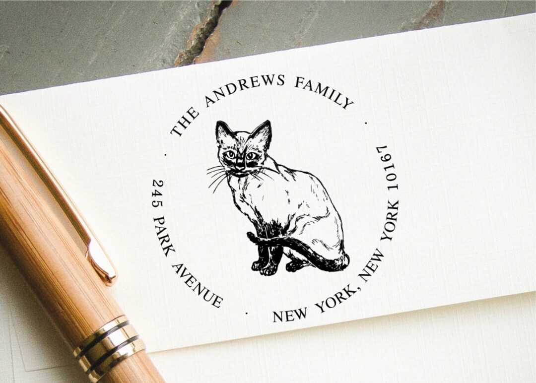 Custom Self-inking Stamp, Cat Lover Stamp, Self Inking Return Address ...