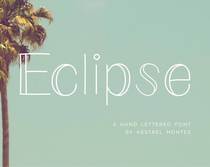 Eclipse Font by Kestrel Montes Monoline Font Digital Font - Etsy