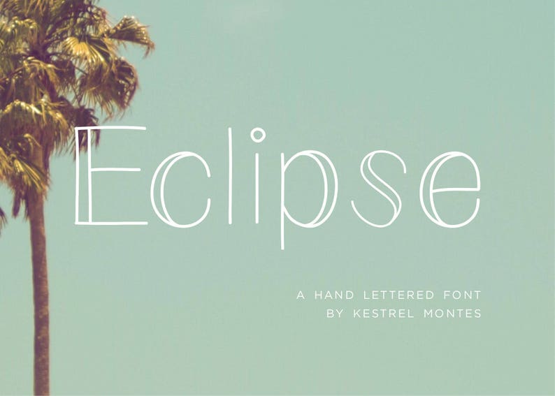 Eclipse Font by Kestrel Montes Monoline Font Digital Font - Etsy