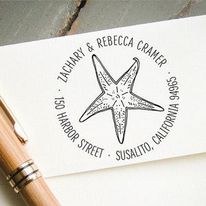 Beach Theme Return Address Stamp, Custom Rubber Stamp, Personalized ...