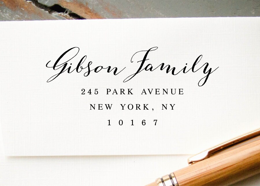 Modern Calligraphy Self-Inking Address Stamp Custom Rubber | Etsy