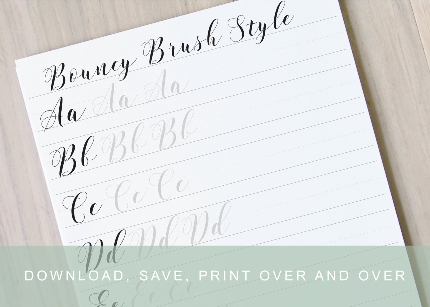 Modern Brush Lettering Worksheet Learn Brush Lettering Learn | Etsy