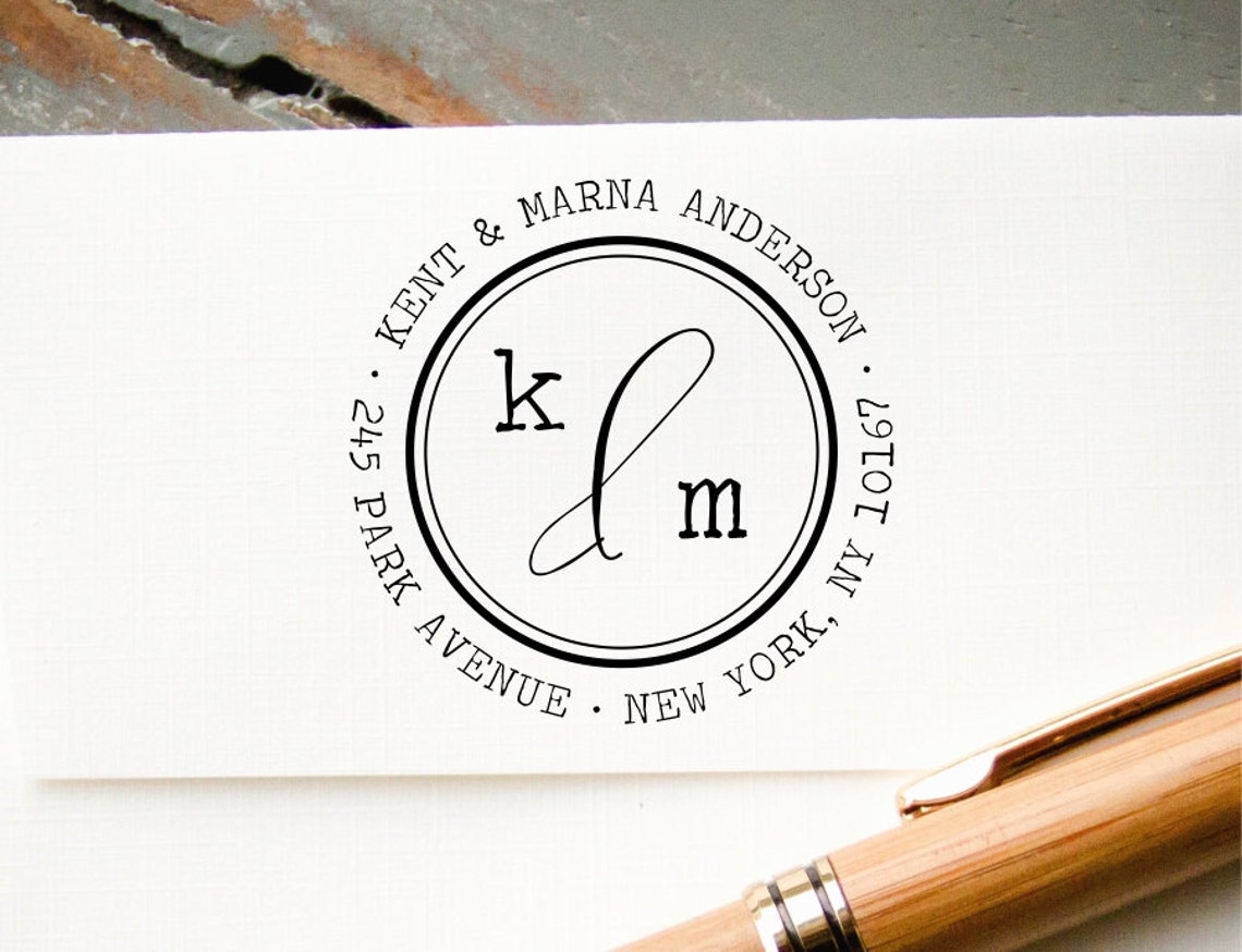 Self Inking Round Return Address Stamp, Personalized Custom Rubber ...