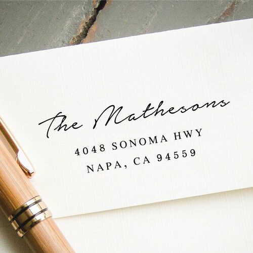 Custom Hand Lettered Address Stamp Sun | Etsy