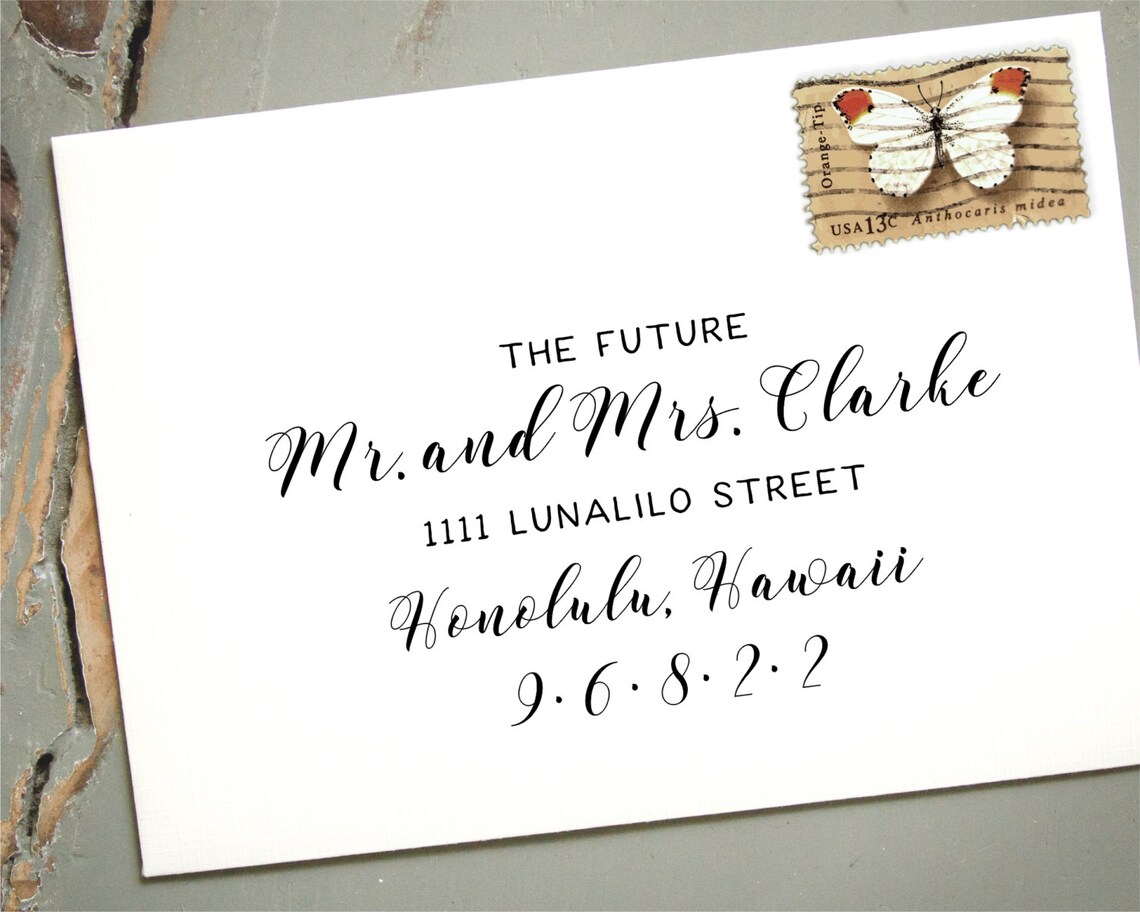 Extra Large Wedding Address Stamp Custom Calligraphy - Etsy