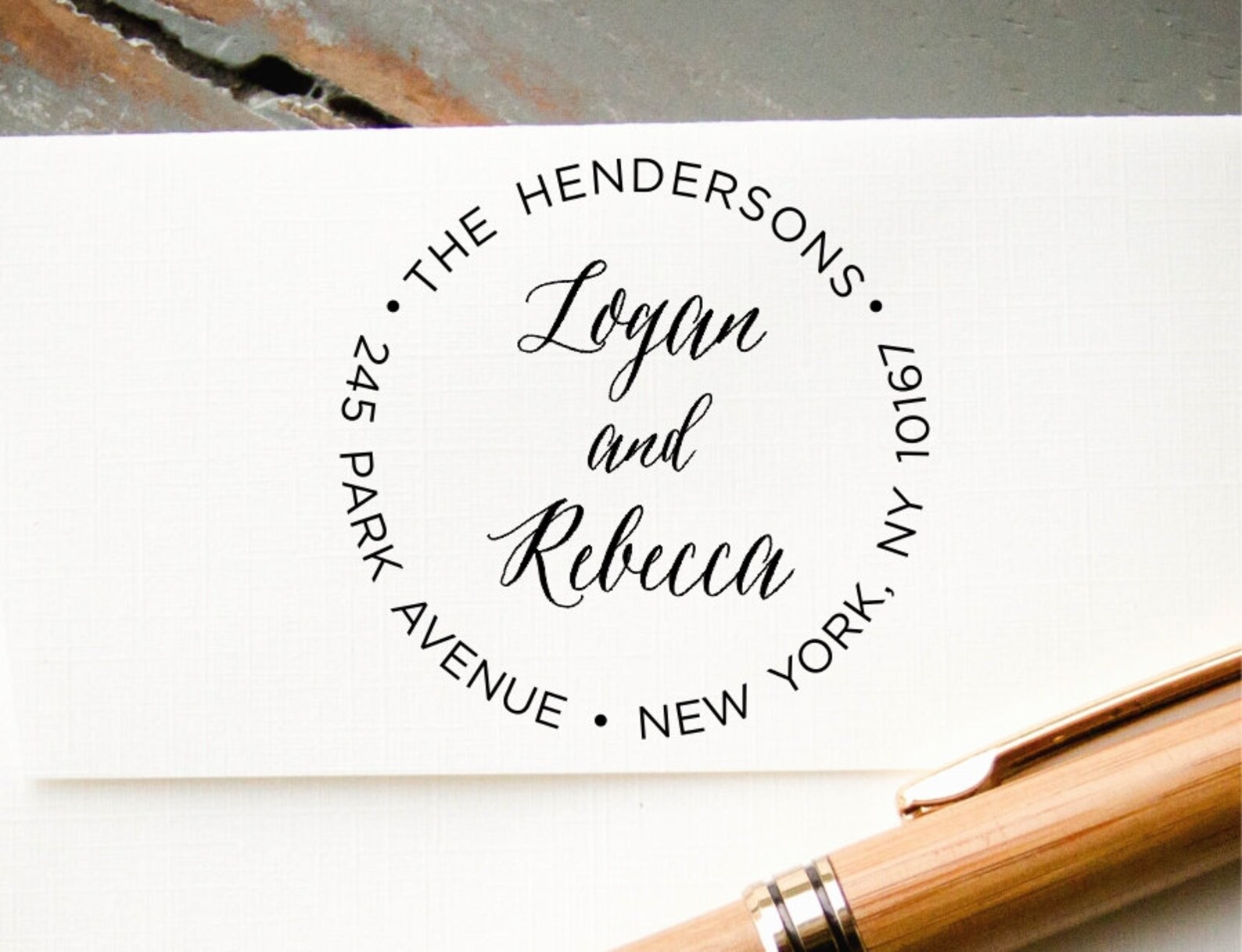 Self Inking Stamp Calligraphy Font Return Address Stamp - Etsy