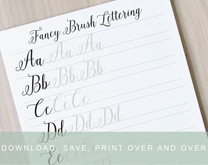 Basic Modern Calligraphy Practice Sheets by @theinkyhand -- Uppercase ...