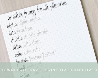 Basic Modern Calligraphy Practice Sheets by theinkyhand - Etsy