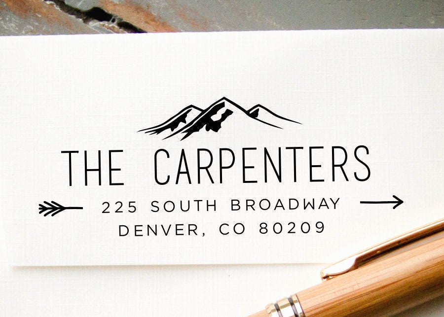 Self Inking Address Stamp, Modern Hand Calligraphy Font, Custom Rubber ...