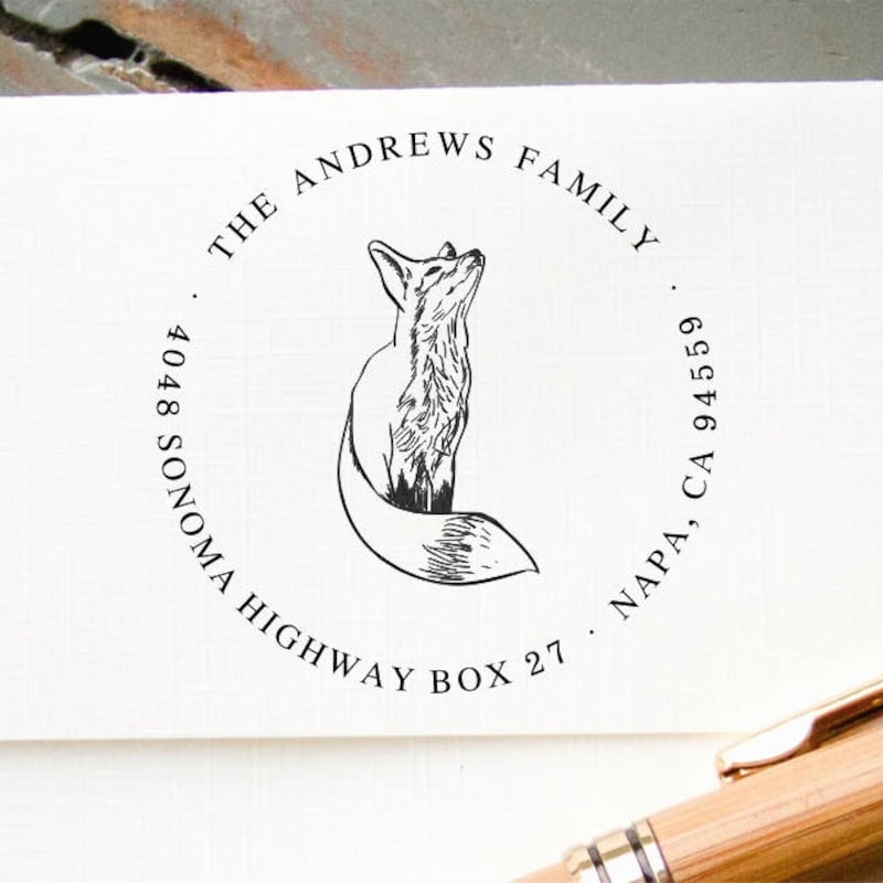 Fox Rubber Stamp - Etsy