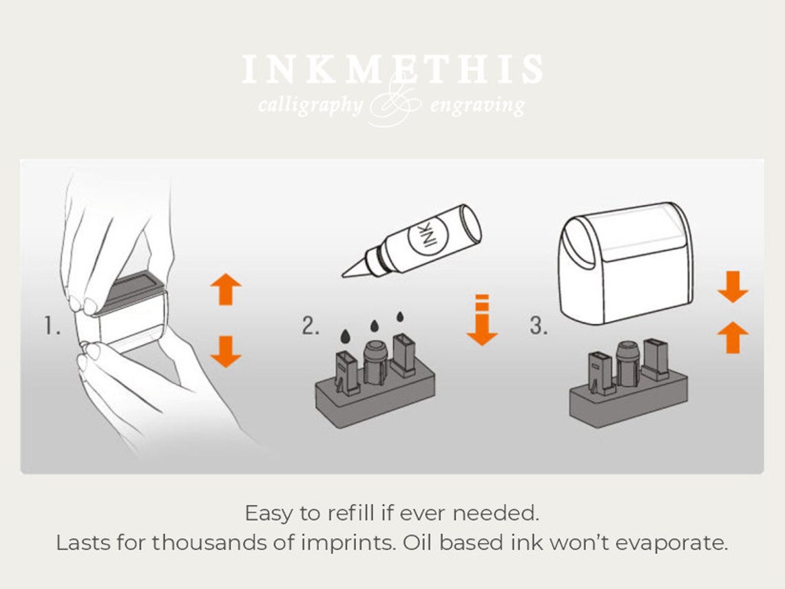 Self Inking Stamp, Calligraphy Font Return Address Stamp, Personalized ...