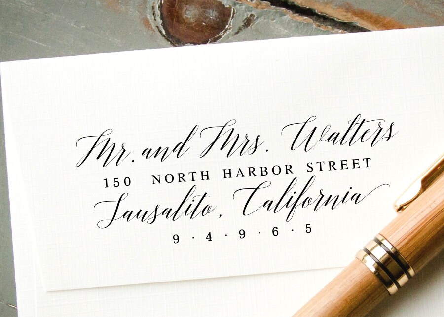 Calligraphy Return Address Stamp Self Inking Address Stamp | Etsy