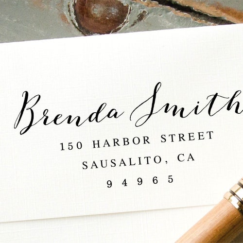 Address Stamp Script Custom Self Inking Return Address Stamp - Etsy