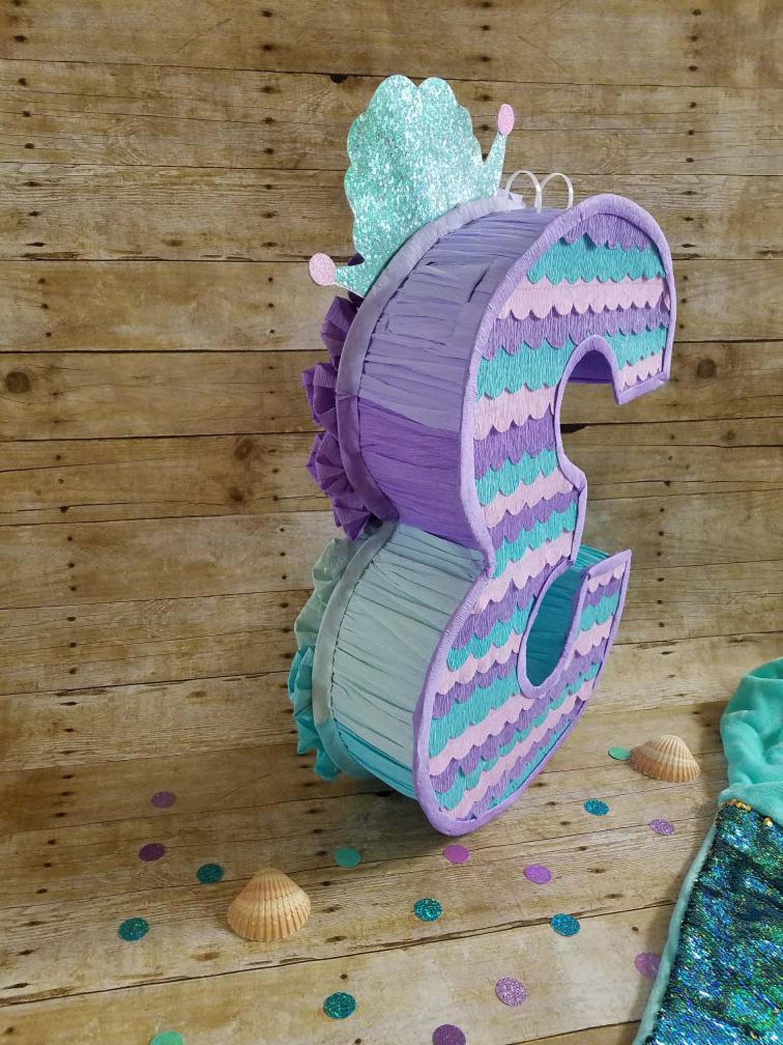 Number 3 Piñata ,mermaid Pinata , Mermaid Party Decoration ... - Etsy