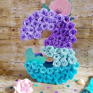 Number 3 Piñata ,mermaid Pinata , Mermaid Party Decoration ... - Etsy