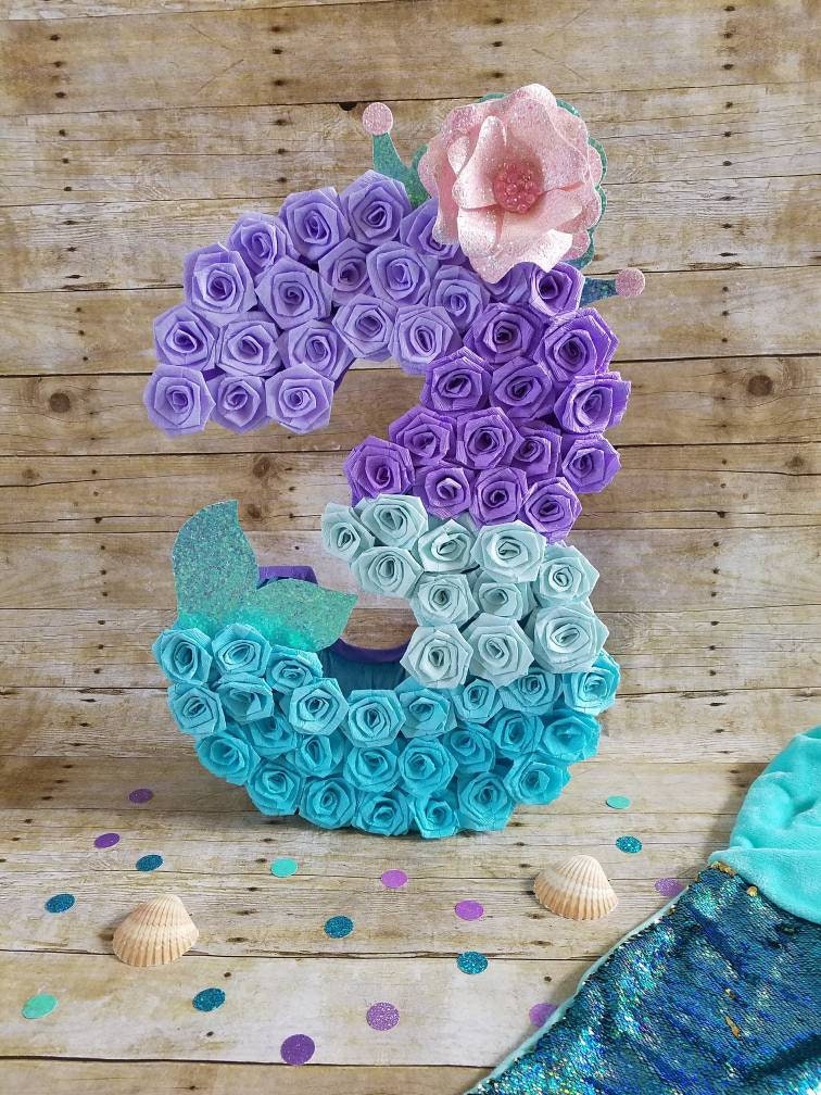Number 3 Piñata ,mermaid Pinata , Mermaid Party Decoration ... - Etsy
