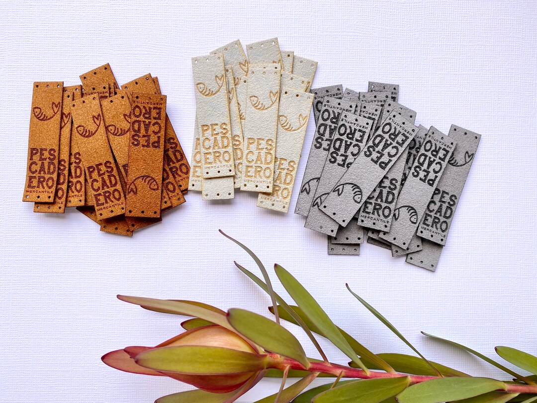 Fold-over Vegan Suede Custom Labels 1.8cm X 4.5cm - Etsy
