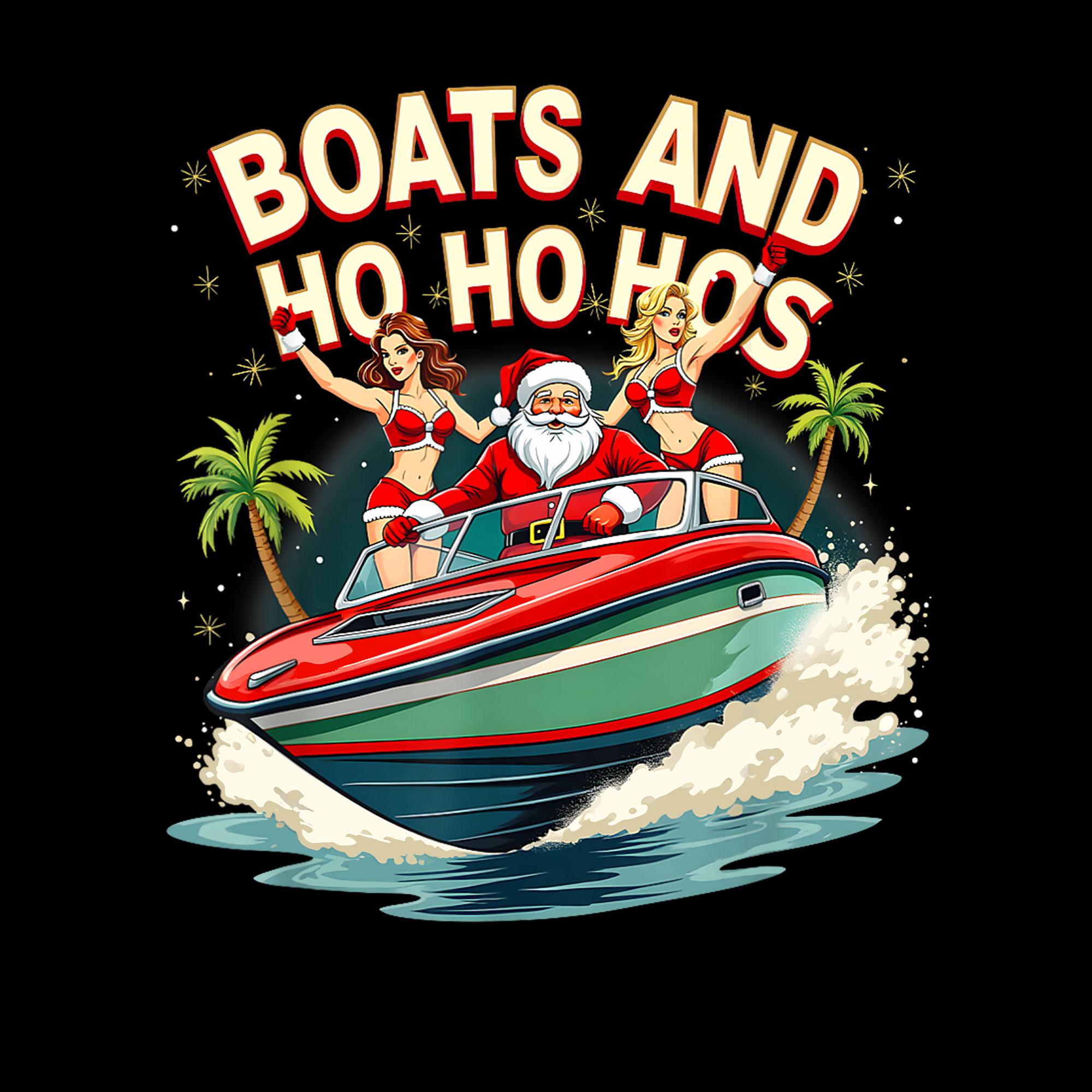 Funny Santa Christmas Boats and Ho Ho Hos Digital PNG - Etsy