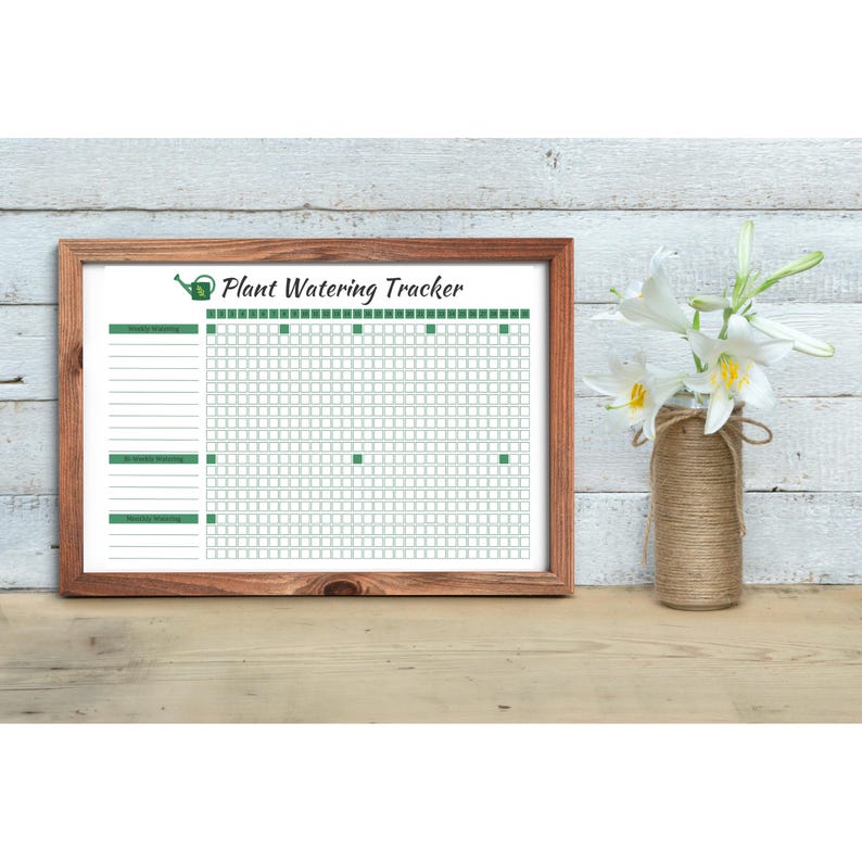 30 Day Plant Watering Tracker: Keep Your Plants Alive and Thriving ...