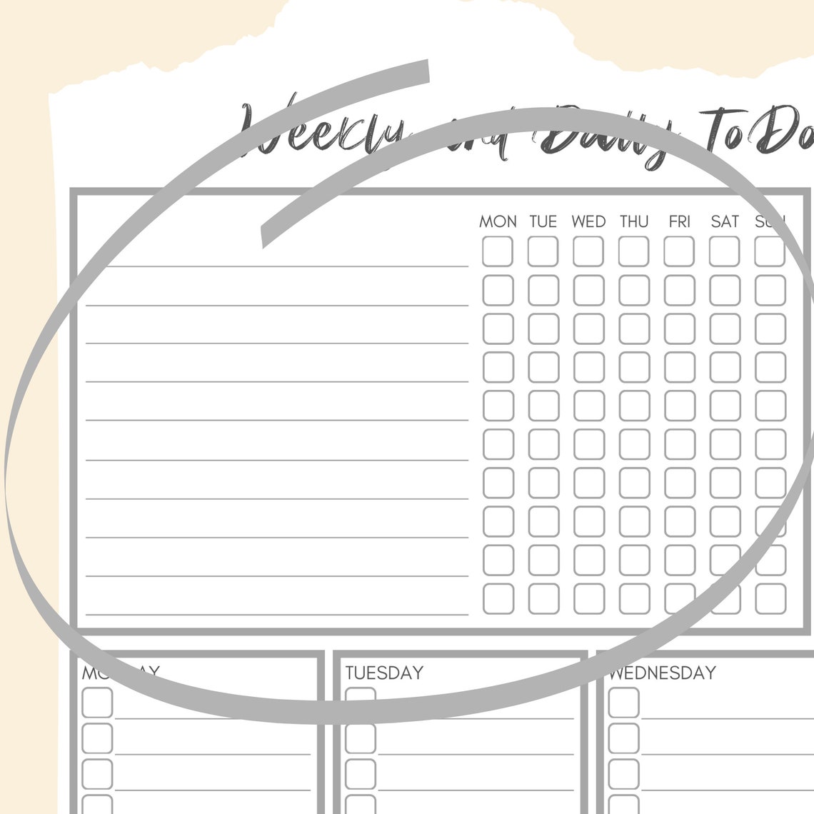 Weekly & Daily Checklist Fillable PDF Printable Checklist - Etsy
