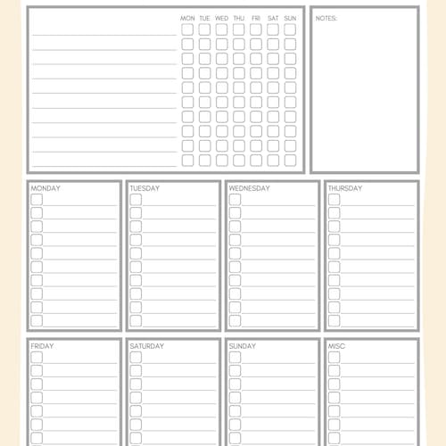 Printable Daily and Weekly to Do Lists Task List Printable - Etsy