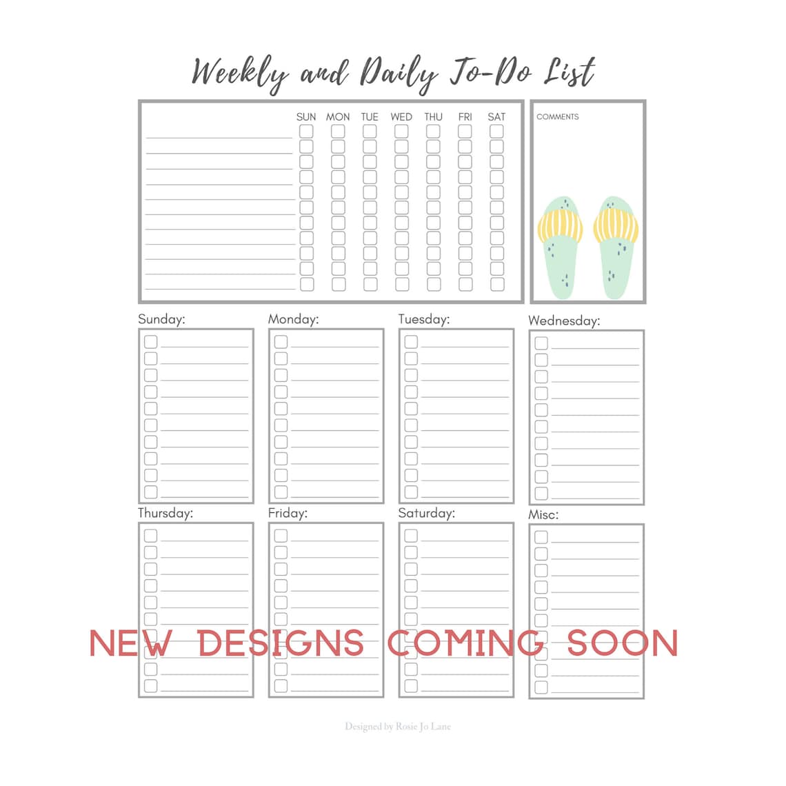 Self-Customizable Weekly & Daily Checklist Fillable PDF | Etsy