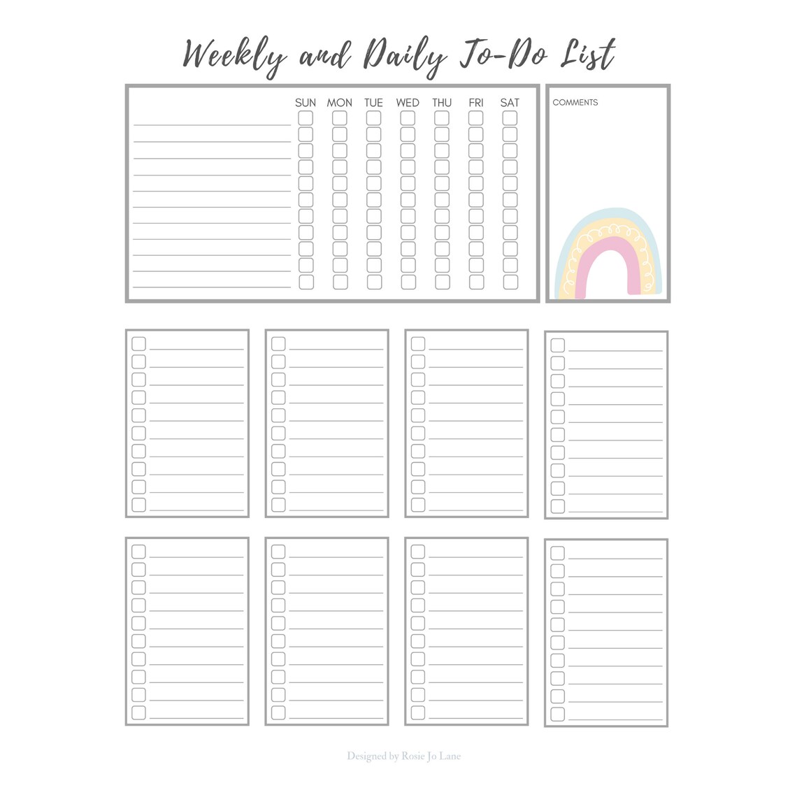 Self-customizable Weekly & Daily Checklist Fillable PDF - Etsy