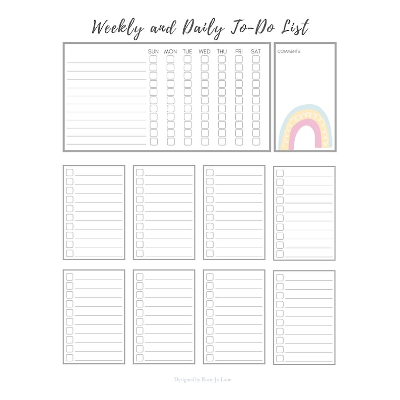 Self-customizable Weekly & Daily Checklist Fillable PDF - Etsy