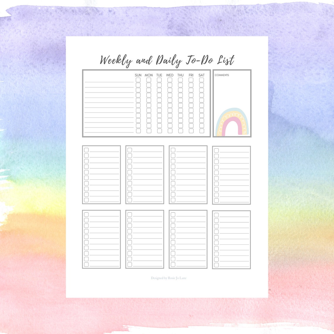 Self-customizable Weekly & Daily Checklist Fillable PDF | Etsy