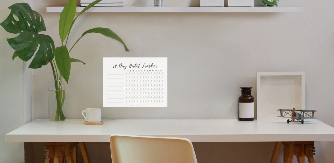 14 Day Habit Tracker, Printable Habit Tracker, Blank Habit Tracker ...