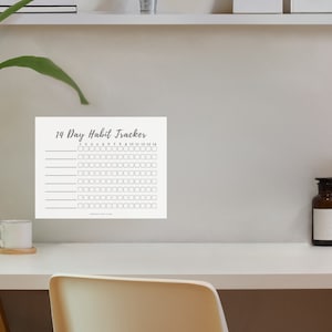 14 Day Habit Tracker, Printable Habit Tracker, Blank Habit Tracker ...