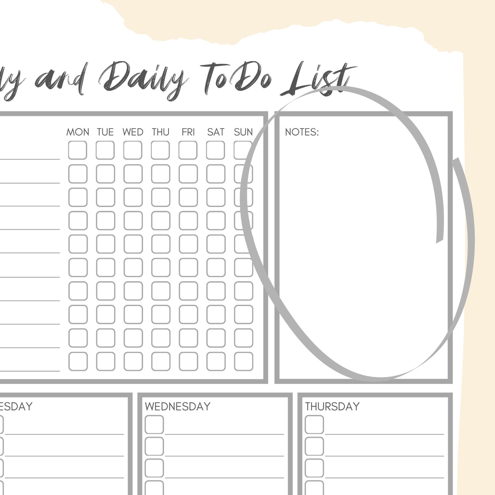 Weekly & Daily Checklist, Fillable PDF, Printable Checklist, Task ...