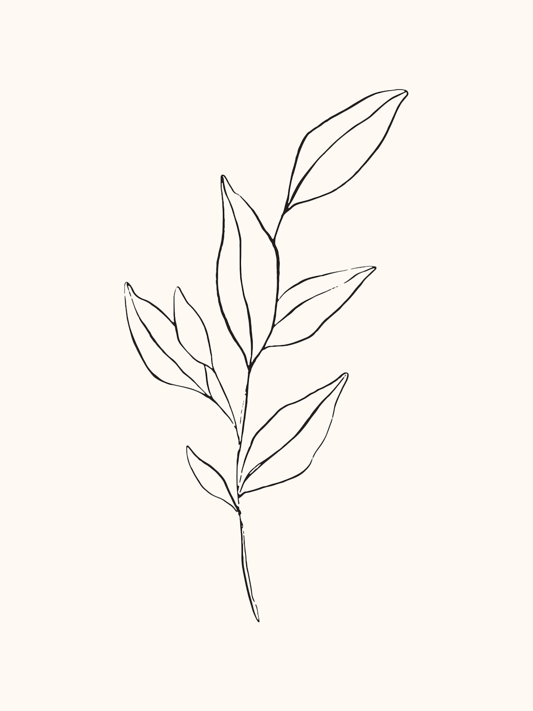 3 Digital Prints, Simple Leaf Design, Home Decor, Digital Print Wall ...