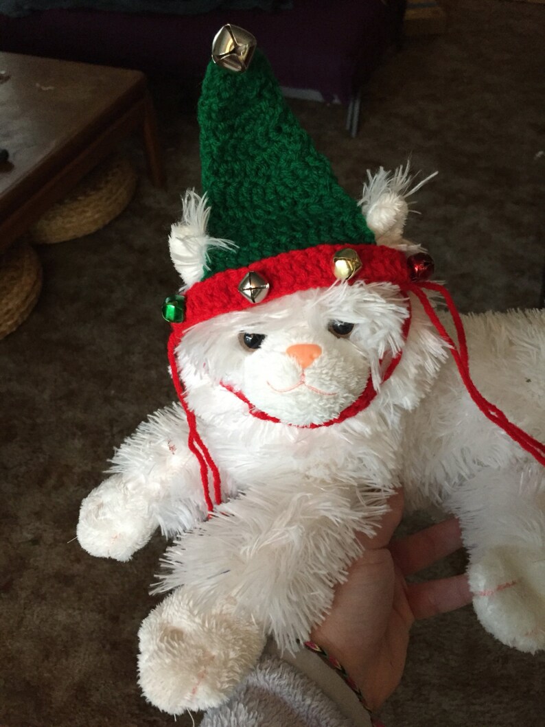 Santa's Little Helper Elf Cat Hat - Etsy