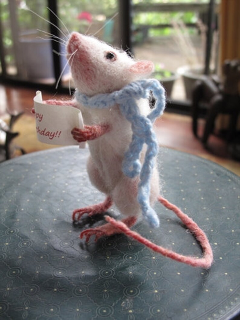 Needle Felted Mouse Life Size With Scroll in Paws. Blame It on the Cat ...