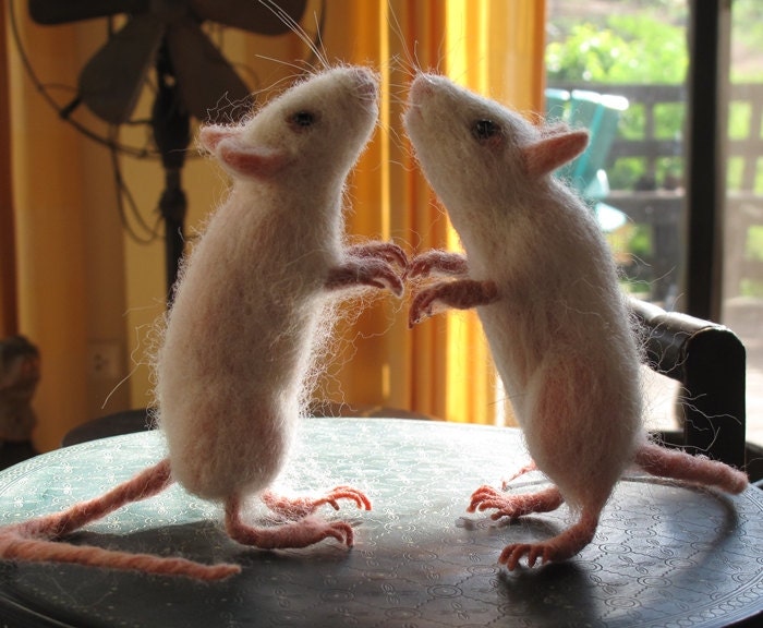 Needle Felted Mouse #3 Meet the Life Size Mice Made to Order - Etsy