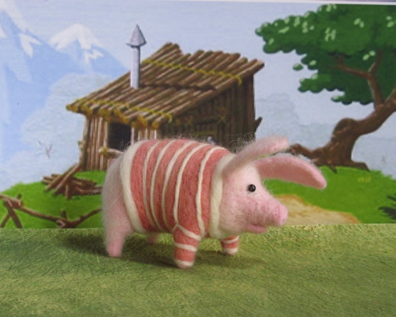 Pig #2 Wool Needle Felted Three Little Pigs Piggy Sue in Her Lovely ...
