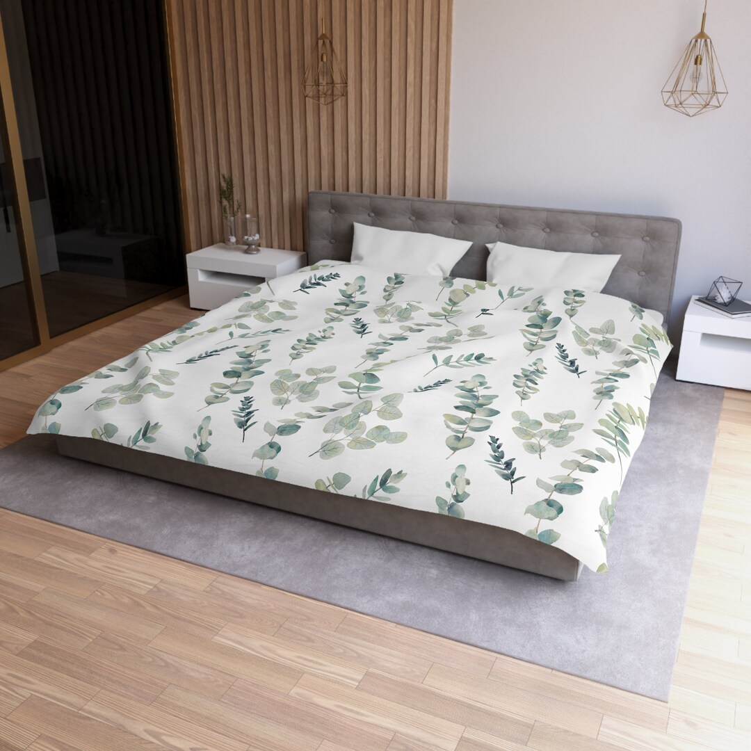 Botanical Floral Eucalyptus Farmhouse Duvet Cover - Etsy