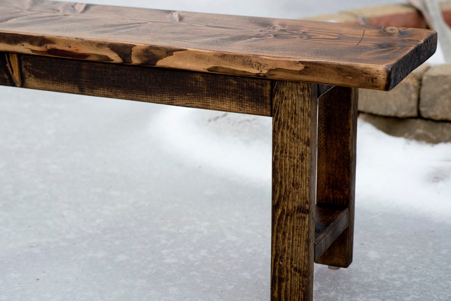 Rustic Bench, Dining Bench, Farmhouse Bench, Wooden Bench, Entryway ...