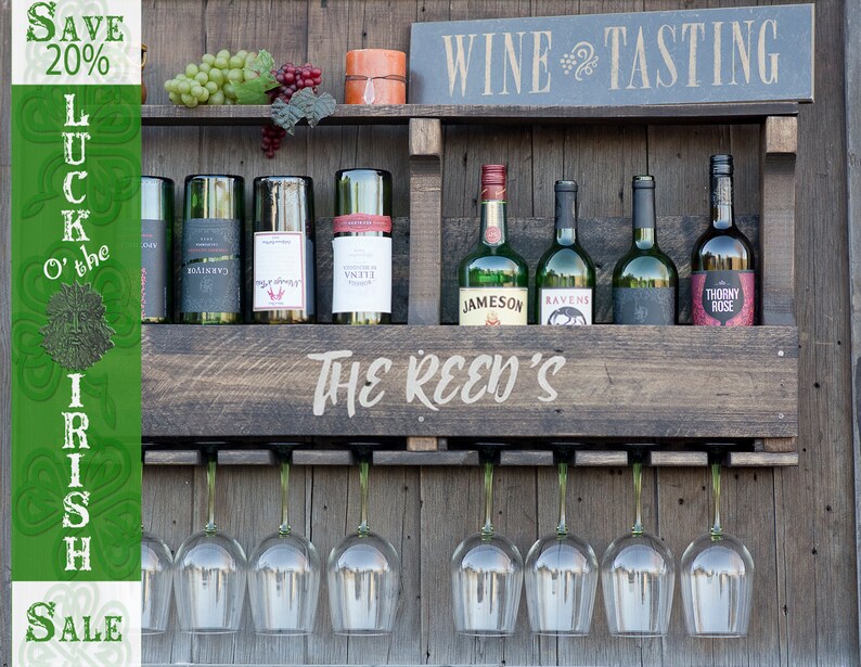 8 Bottle Wine Rack Inverted Wall Mounted Wine Rack / Wine | Etsy