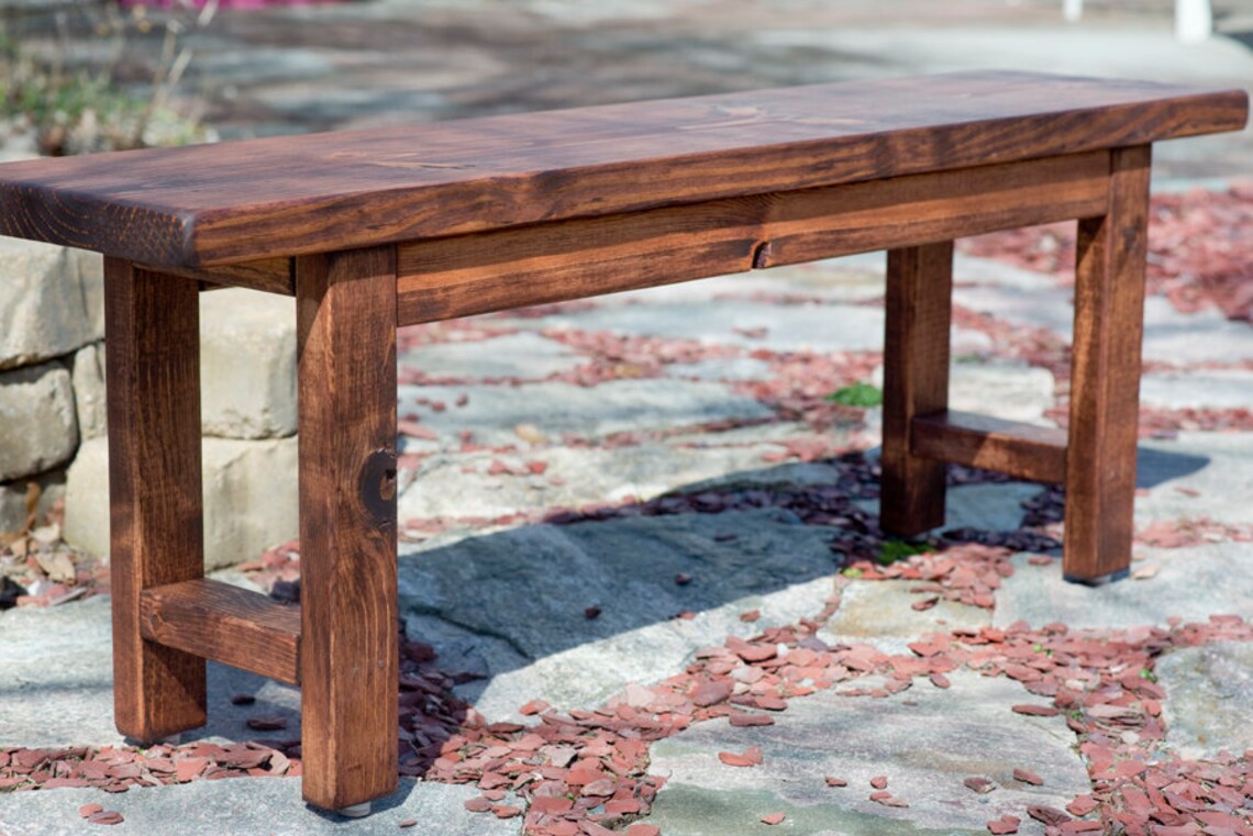 Rustic Wood Entryway Bench Farmhouse Dining Bench Industrial Wooden ...