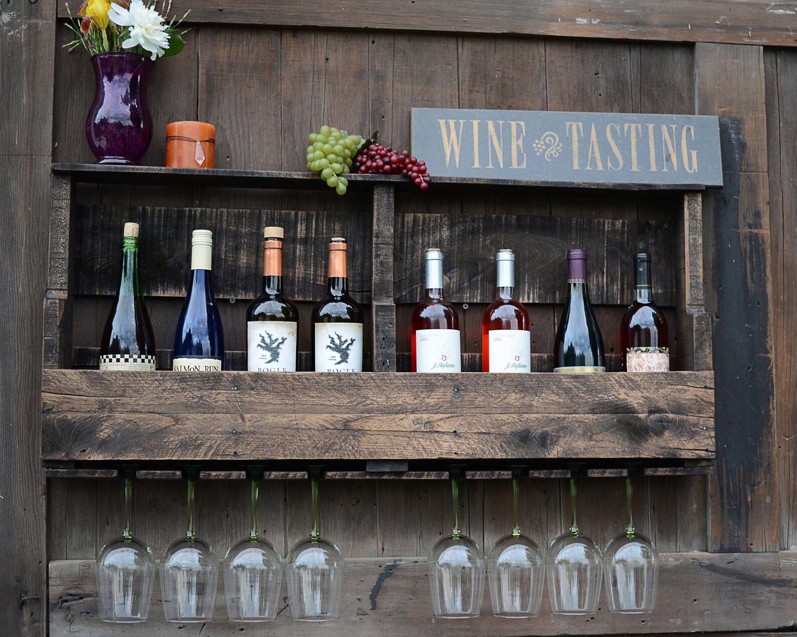 Distressed Wine Rack / Wall Wine Rack / Unique Wine Rack / - Etsy