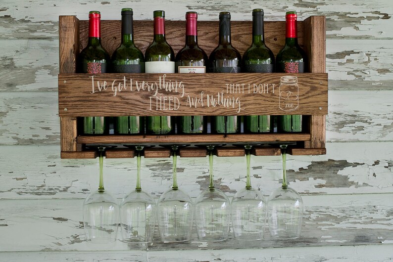 Painted Wine Rack Personalized Wedding Gift Rustic - Etsy
