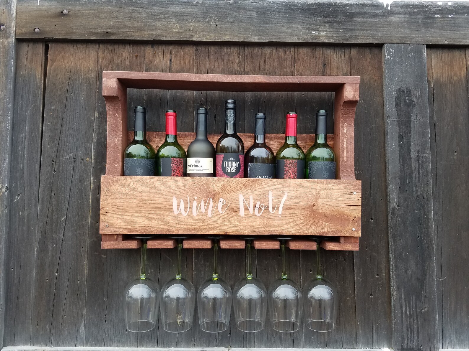 Hand Painted Wine Rack Ready to Ship Wall Wine Rack - Etsy