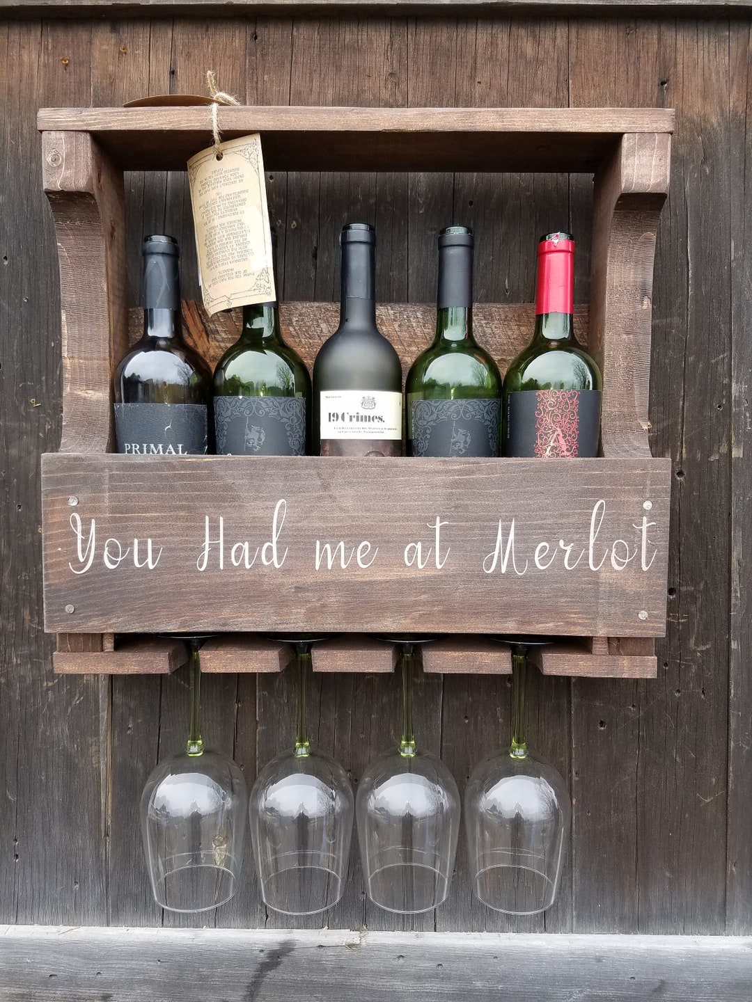 Hand Painted Wine Rack Ready to Ship Wall Wine Rack - Etsy